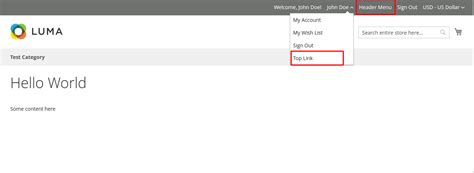 Header And Top Links In Magento 2 Webkul Blog