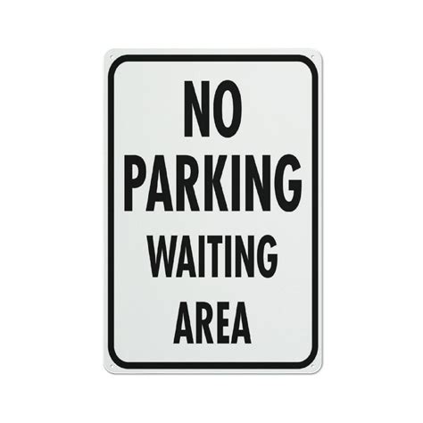 No Parking Waiting Area Sign Metal Signs 12x8 Inch Rust Free Aluminum