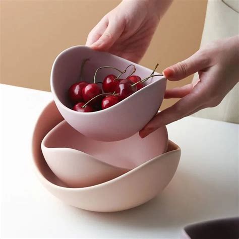 Afralia™ Lotus Ceramic Flower Bowl Set For Creative Dining And Storage