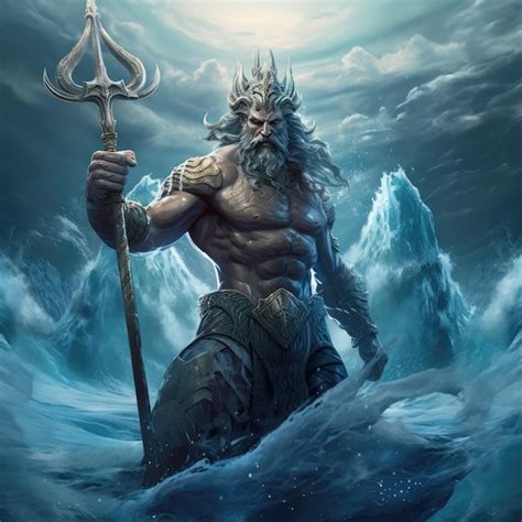 Premium Photo The Majestic Poseidon A Realistic Depiction Of The Sea