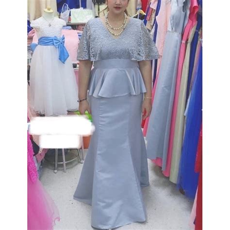 Sale อก 48 52 เดรสออกงานสาวอวบ มือ 1 ผ้าไหมผสมและลูกไม้ 3 มิติอย่างดีหรูๆ ️พร้อมส่ง Shopee