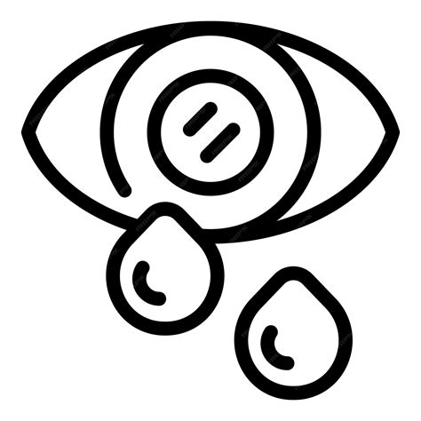 Premium Vector Human Eye Crying Tears Outline Icon Showing Sadness Or
