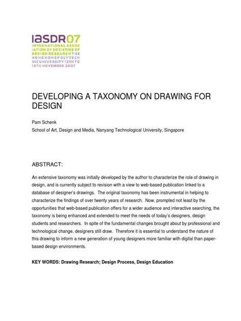 Developing A Taxonomy On Drawing In Design Pdf Design Drawing