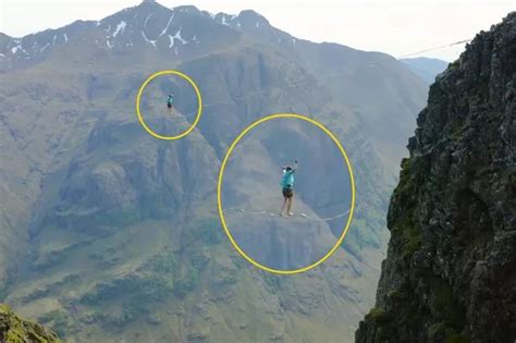 Terrifying Video Shows Daredevil Walking Across Rope Suspended Ft Above Glencoe Chasm
