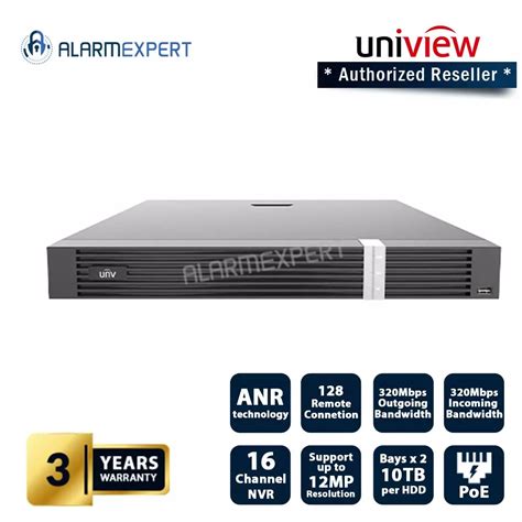 Uniview NVR302 16E2 P16 IQ 16 Channel 2 SATA Interfaces