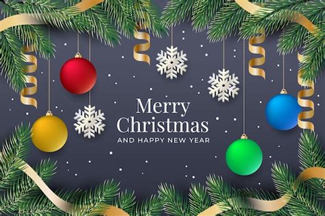 Fondo Realista De Navidad Vector Gratis