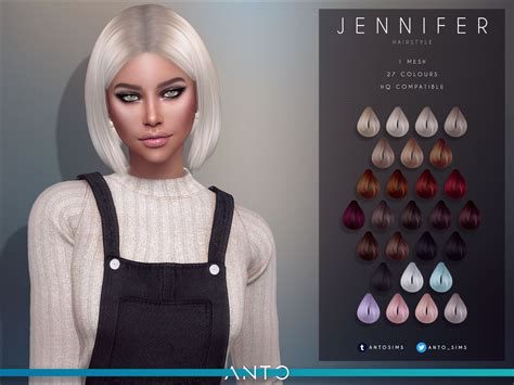 Anto J E N N I F E R Hairstyle D O W N L O A D M A R I Sims 4 Mods