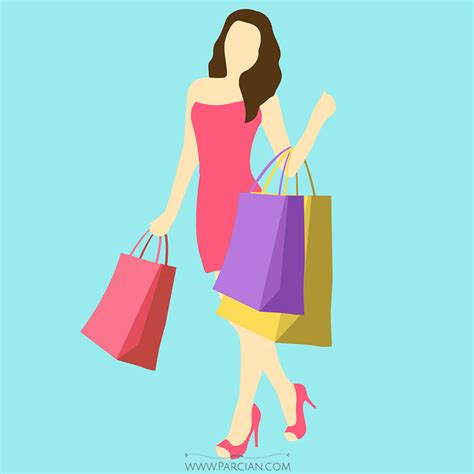 فایل لایه باز دختر در حال خرید پارشن