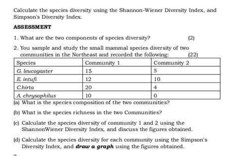 Calculate The Species Diversity Using The StudyX