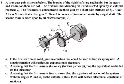 8 A Spur Gear Pair Is Shown Below The Inertias Of The Rigid Shafts Are Negligible But The