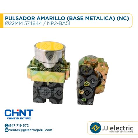 Pulsador Amarillo Base Metalica Nc Ø Mm CHINT
