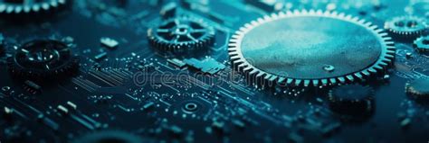 Detailed Arrangement Of Gears Alongside A Microprocessor Showcases The Complexity Of Modern