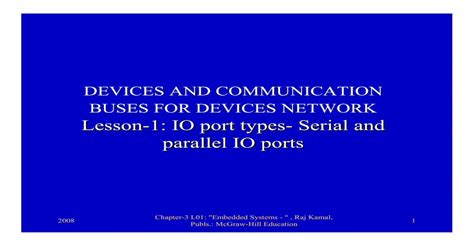 Pdf Lesson P A College Of Engineering · Lesson 1 Io Port Types Serial And Parallel Io Ports