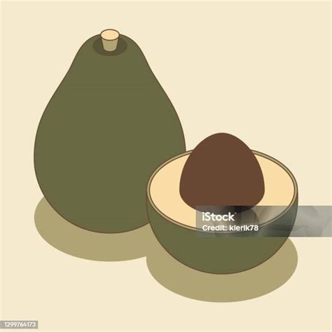 신선한 전체와 등대 식으로 씨앗을 슬라이스 아보카도 벡터 일러스트레이션 슬라이스에 대한 스톡 벡터 아트 및 기타 이미지 슬라이스 아보카도 개체 그룹 Istock