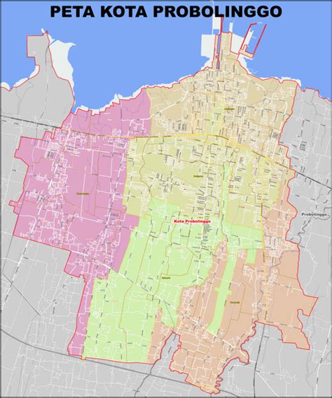 Peta Kota Probolinggo Kecamatan Dan Kelurahan