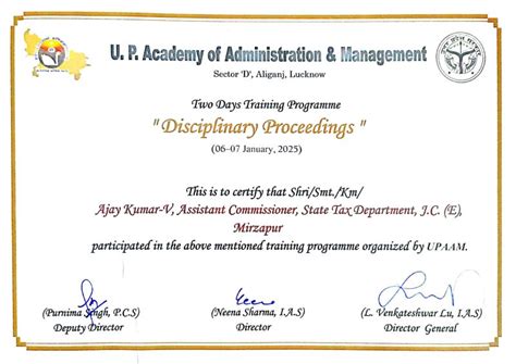 Two Days Training Programme On Disciplinary Proceedings Ajay Kumar