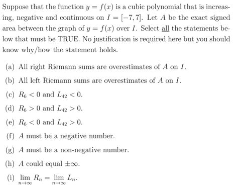 Solved Suppose That The Function Y F X Is A Cubic Chegg Com