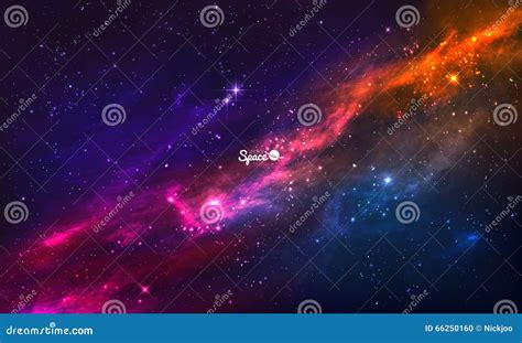 Colorful Nebula In Space Vector Background Stock Vector Illustration