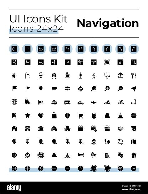 Tracking Real Time Location Black Glyph Ui Icons Set Stock Vector Image And Art Alamy