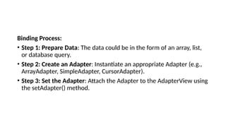 Binding Data With The AdapterView Class Pptx