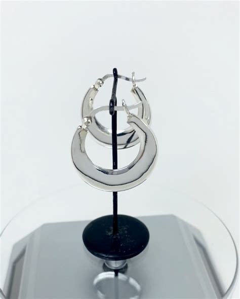 Sup Silver Crescent Moon Round Hoop Earrings 925 Sterling Silver