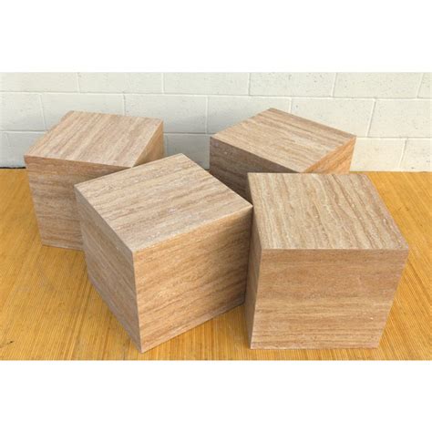 Mid Century Modern Set Of Four Cube Pedestals Coffee Table Chairish