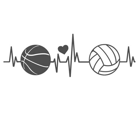Heartbeat Basketvolleyball With Heart Decal Sticker Vinyl Graphic Decal By Shop Vinyl Design In