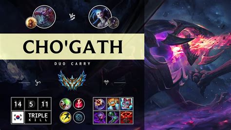 Cho Gath Carry Vs Jinx KR Challenger Patch 14 13 YouTube