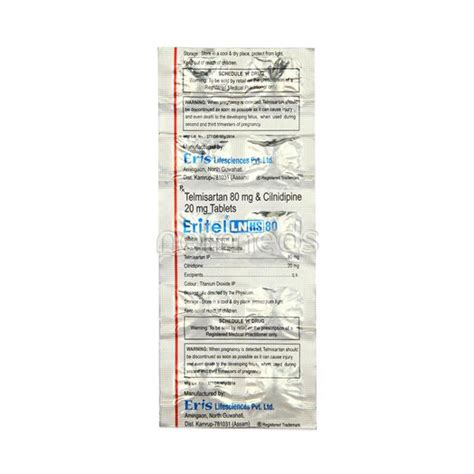 Eritel Ln Hs 80mg Tablet 10s Buy Medicines Online At Best Price From
