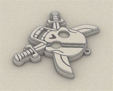 Stl File One Piece Jolly Roger Shanks Keychain 🗝️・design To Download