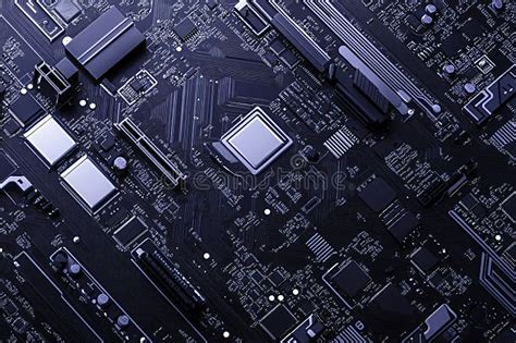 Electronic Circuit Board Showing Computer Technology With Cpu Microchip Stock Image Image Of