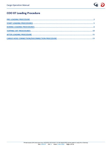 Coo 07 Loading Procedure Pdf Valve Cargo Coo 07 Loading Procedure Pdf Valve Cargo