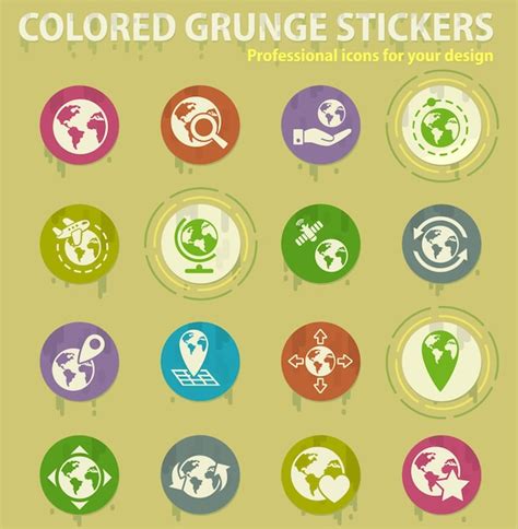 premium vector globes icon set