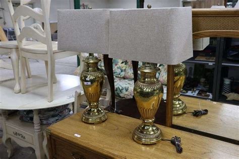Pair Brass Lamps Dixons Auction At Crumpton