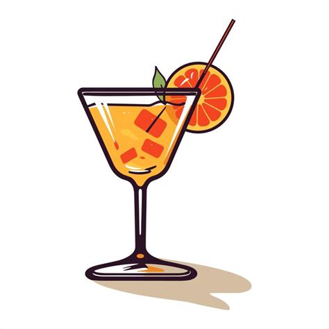 Premium Vector Cocktail Drink Glass Vector Illustration