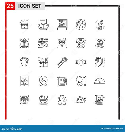 25 User Interface Line Pack Of Modern Signs And Symbols Of Fashion