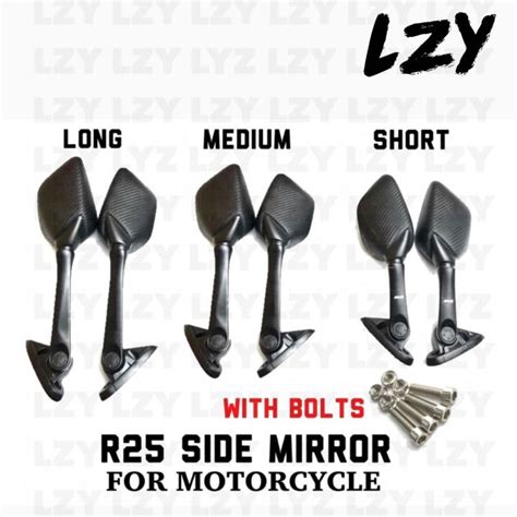 MHR R25 Nmax Side Mirror Clear Carbon Foldable Universal Motorcycle