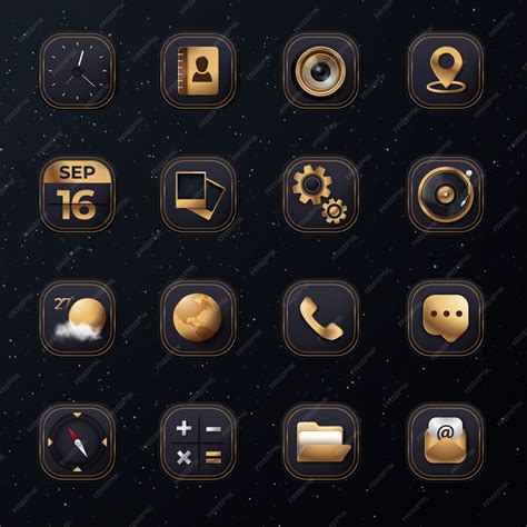 Premium Vector 3d Icon Set With Modern Golden Color