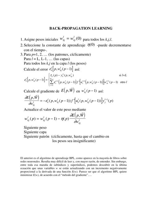 Pdf De Programación Back Propagation Learning