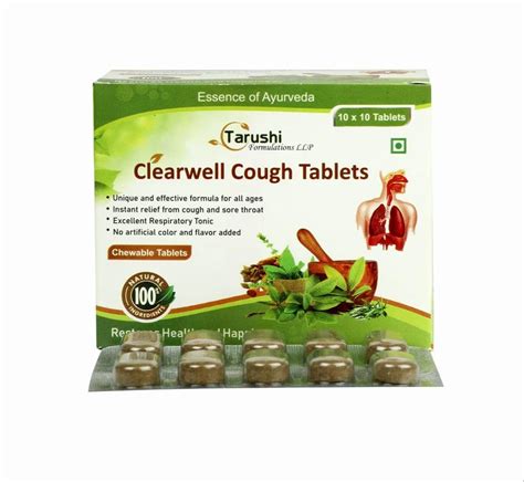Clearwell Cough Tablet Clears All Type Of Cough At 40 Strip Of 10 Tablets In Chanasma