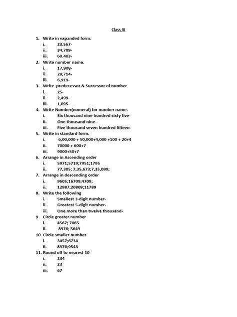 Class 3 Paper Pdf