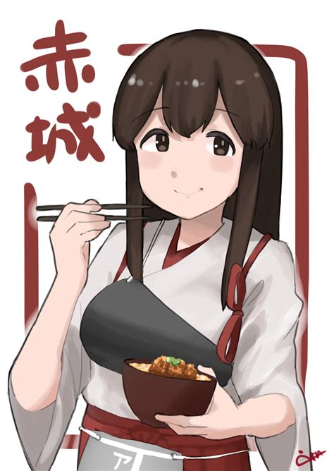 배경 화면 애니메이션 소녀들 간타이 컬렉션 아카기 칸 콜레 긴 머리 갈색 머리의 일본 옷 삽화 디지털 아트 팬