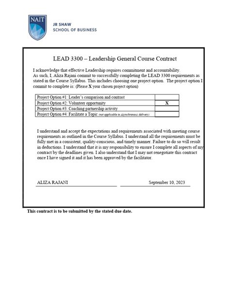 Lead3300 General Course Contract Pdf