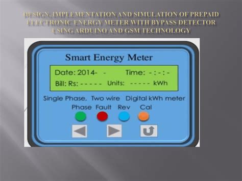 Prepaid Energy Meter Design Presentation Outline