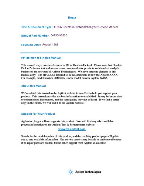 HP AGILENT TECHNOLOGIES 4195A SPECTRUM ANALYZER VOL2 Service Manual Download Schematics Eeprom