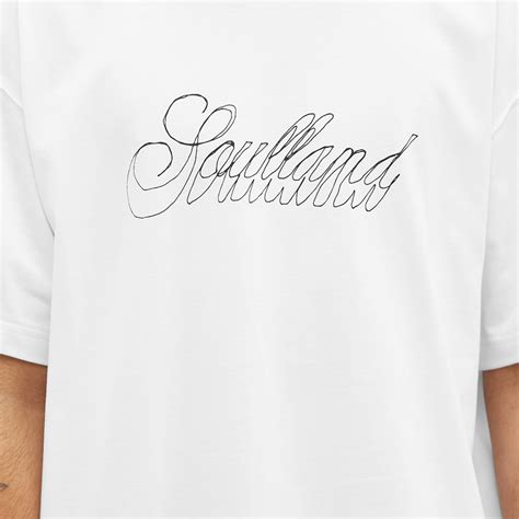 Soulland Hand Drawn Logo T Shirt White End Uk