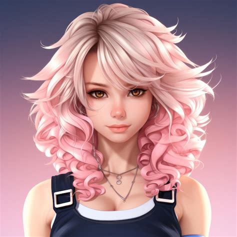 Premium Ai Image An Anime Girl With Pink Hair And Blue Eyes