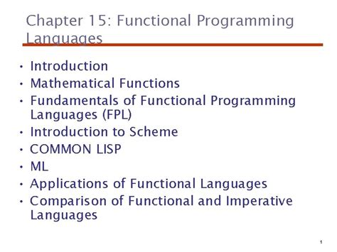 Chapter 15 Functional Programming Languages Introduction Mathematical