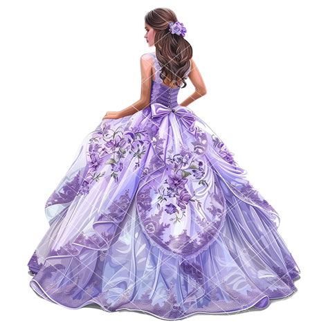 Lavender Quinceañera Clipart Quinceañera Princess Clipart Purple