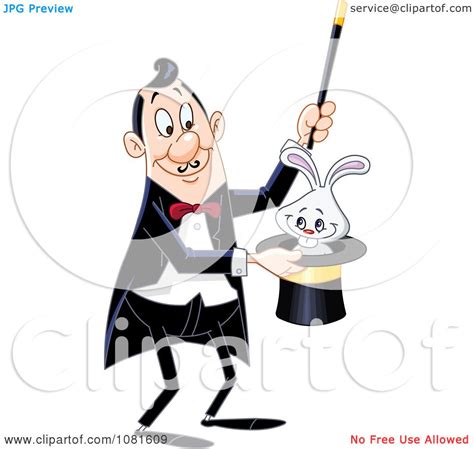 Clipart Magician Performing The Rabbit In A Hat Trick Royalty Free